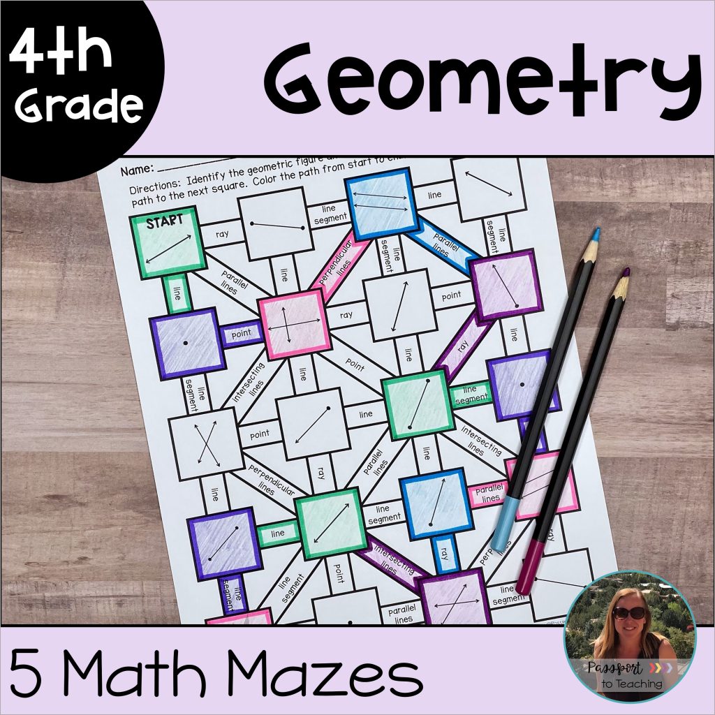 Geometry Math Mazes Worksheets - 4th Grade - Made By Teachers