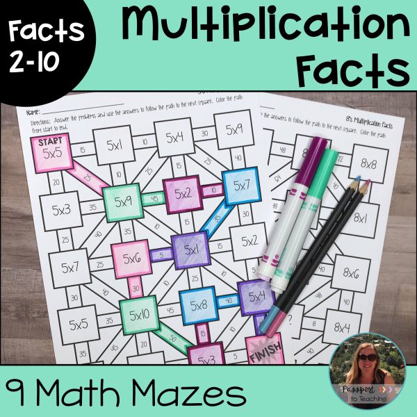 Multiplication Facts Math Mazes | Made By Teachers