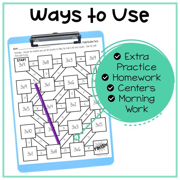 Multiplication Facts Math Mazes | Made By Teachers