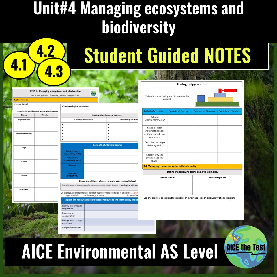 Intro to Environmental Management AICE Unit1 Guided Notes | Made By ...