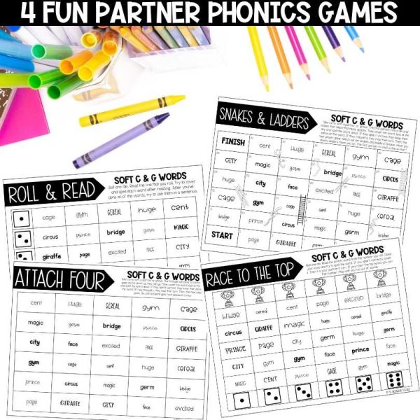 Soft C and G Worksheets, Activities & Games for 2nd Grade Phonics or ...