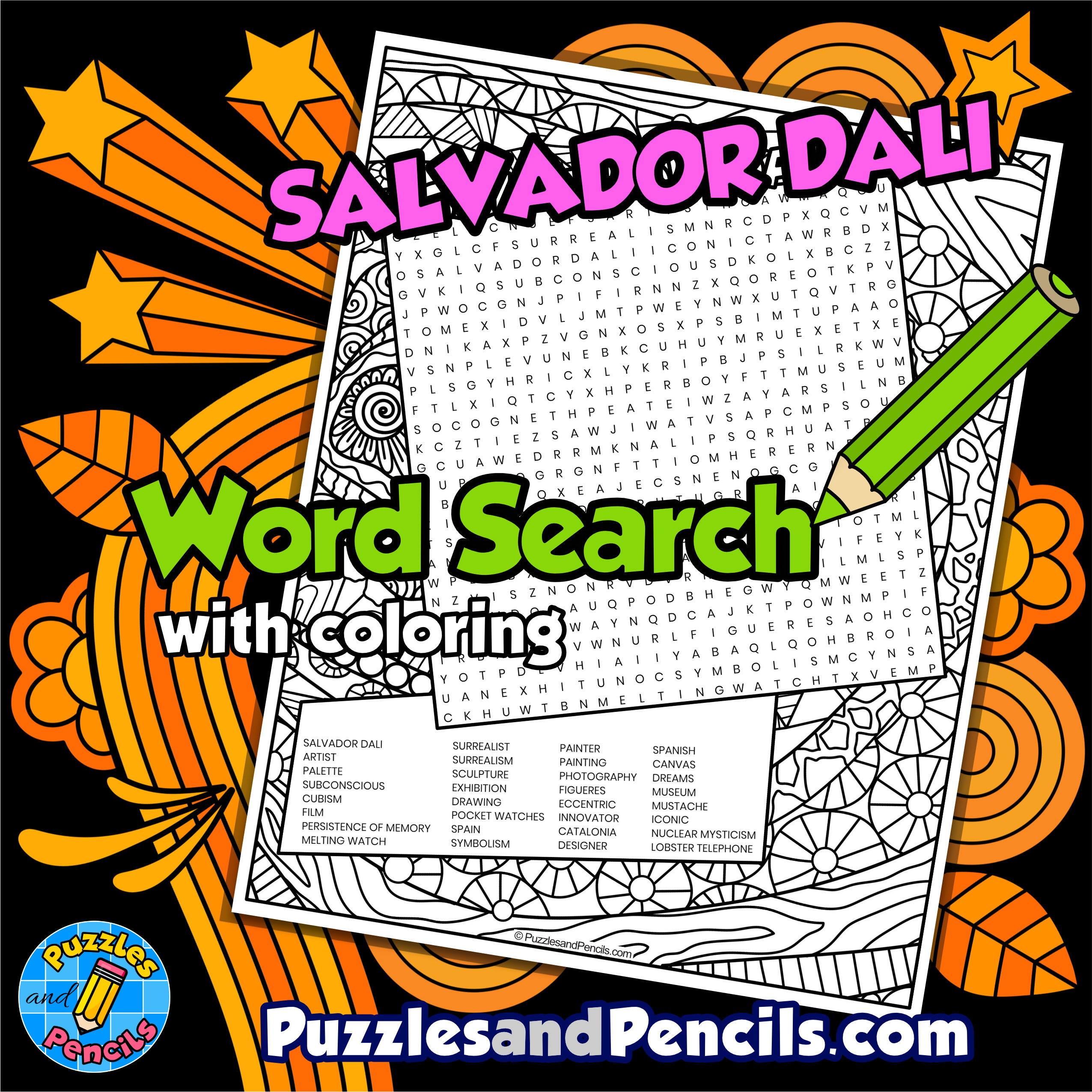 Louis Braille Word Search Puzzle with Coloring | Famous Inventors ...