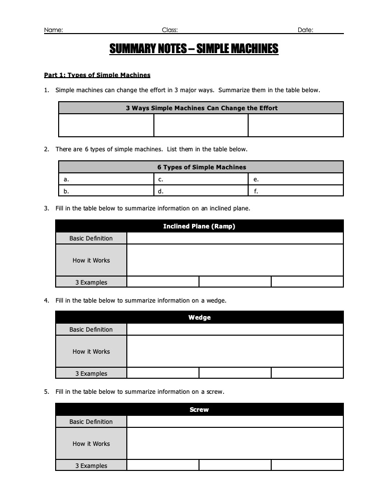 Simple Machines Physics Presentation PPT With Student Notes | Made By ...