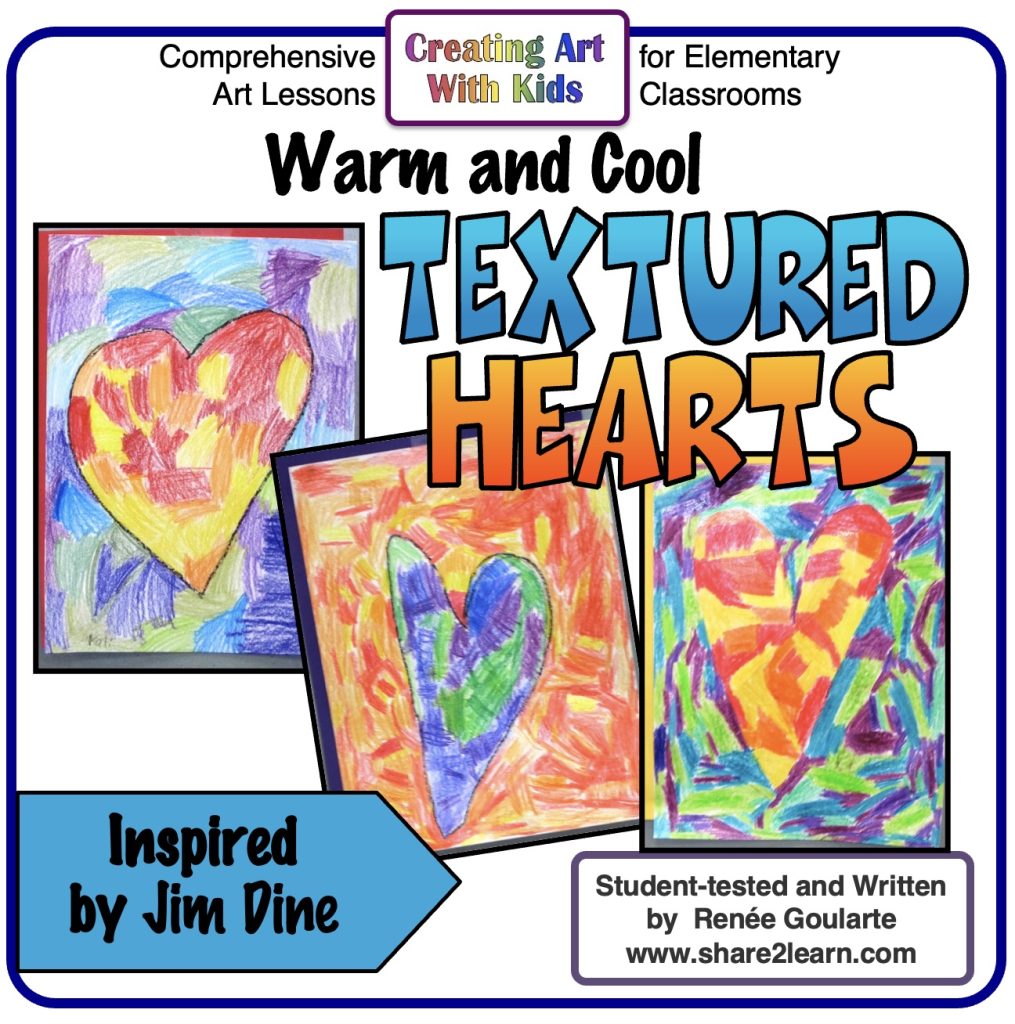 Warm and Cool Textured Hearts Valentine's Day | Made By Teachers