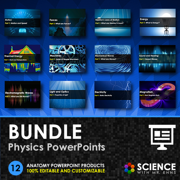 Physics Unit Presentations or PPTs With Student Summary Notes Bundle ...