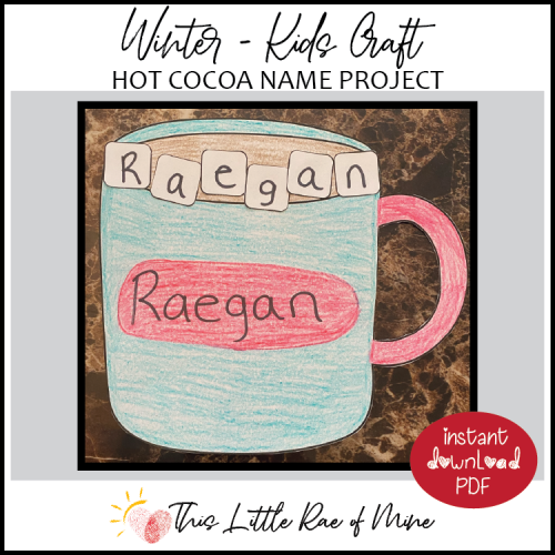 Hot Cocoa - Name Craft - Alphabet - printable - no prep - fine motor ...