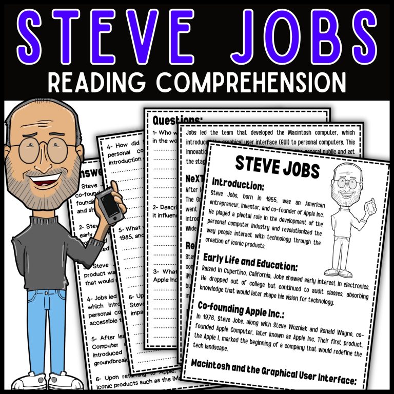 Steve Jobs Reading Comprehension Passage & Questions - Made By Teachers