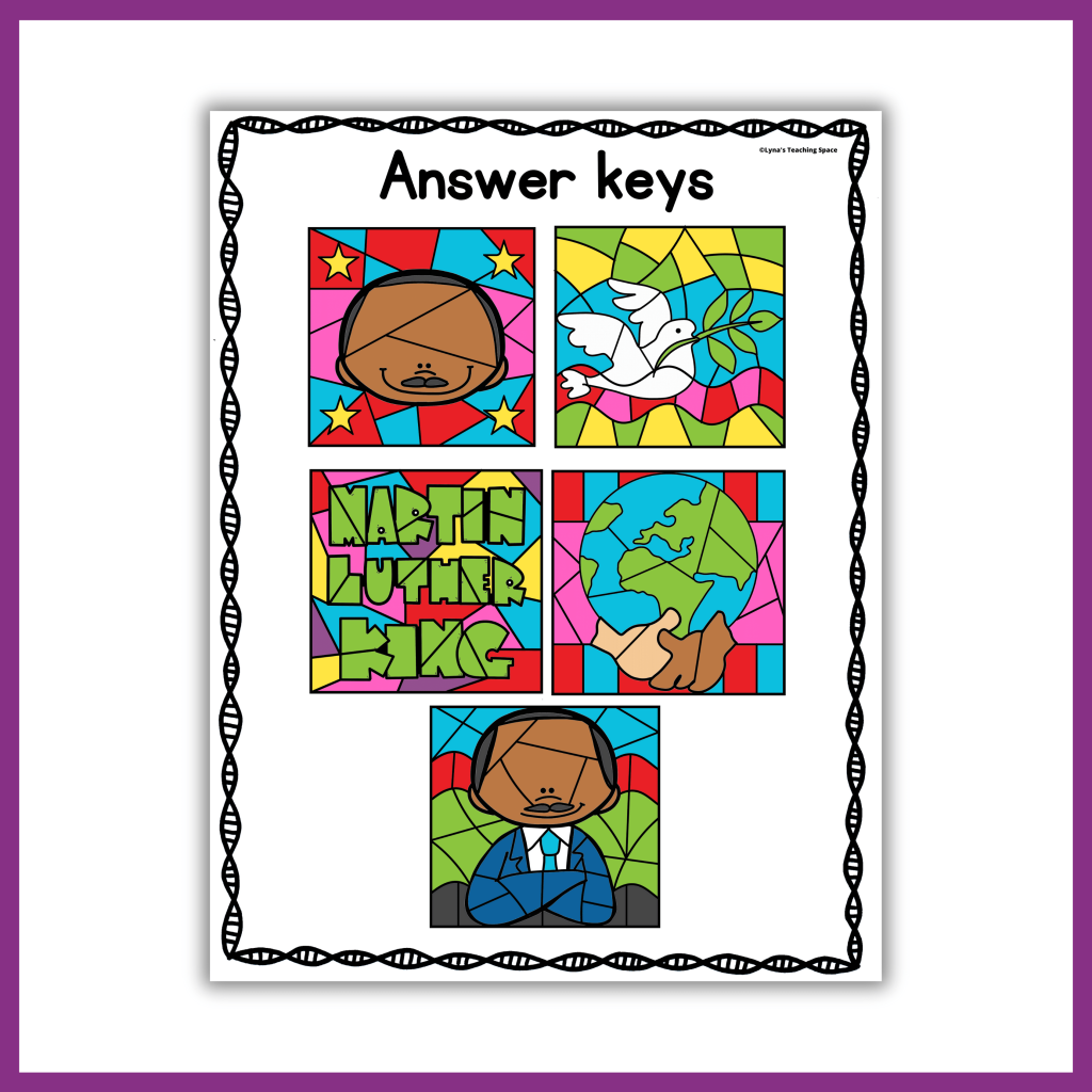 Martin Luther King Jr Color By Number | MLK Day Color By Code Math ...