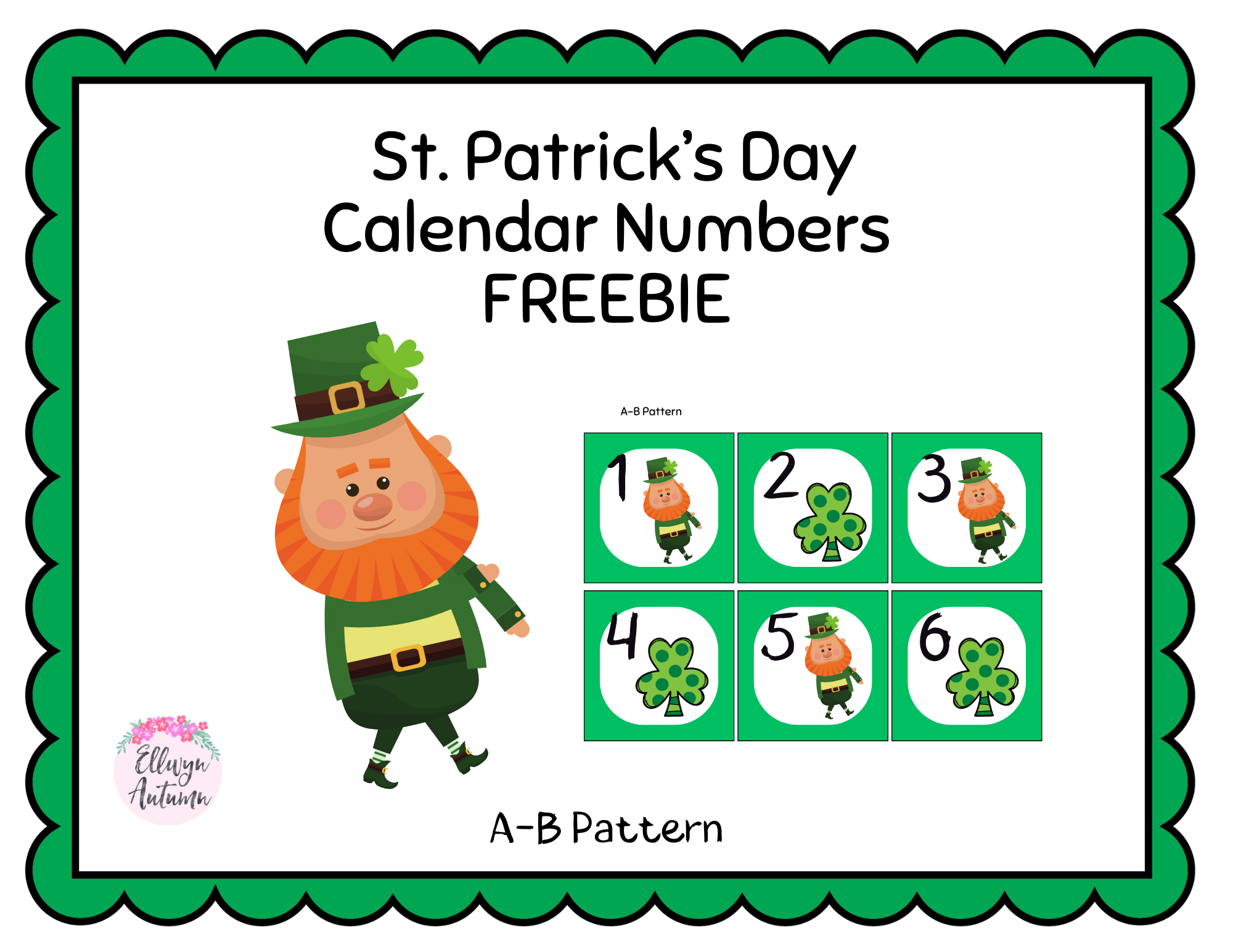 St. Patrick's Day Calendar Numbers Freebie | Made By Teachers