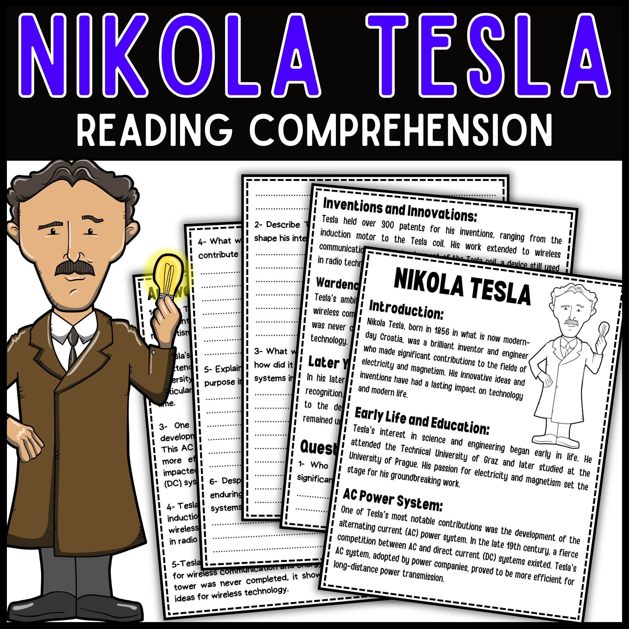 Inventors and Scientists Reading Comprehension Passage and Questions ...