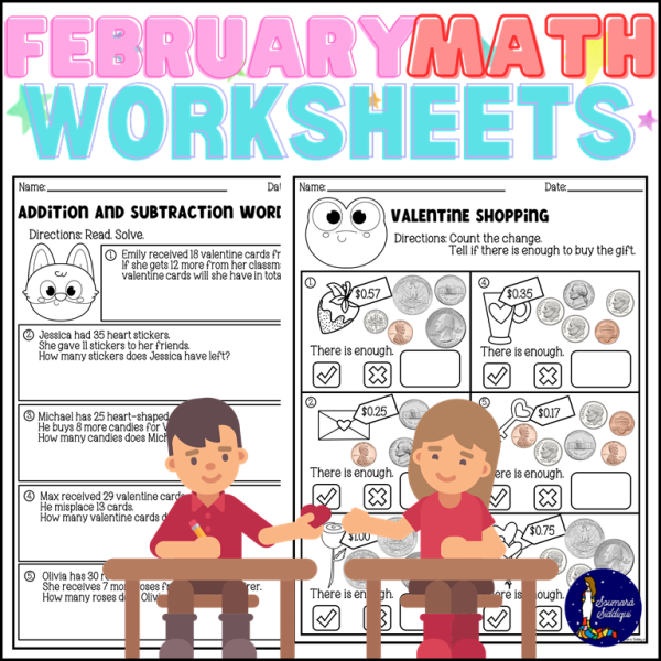 First Grade February Math Worksheets | Made By Teachers