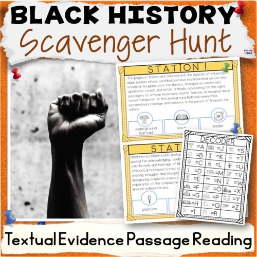 Black History Month Scavenger Hunt Reading Passages Textual Evidence ...