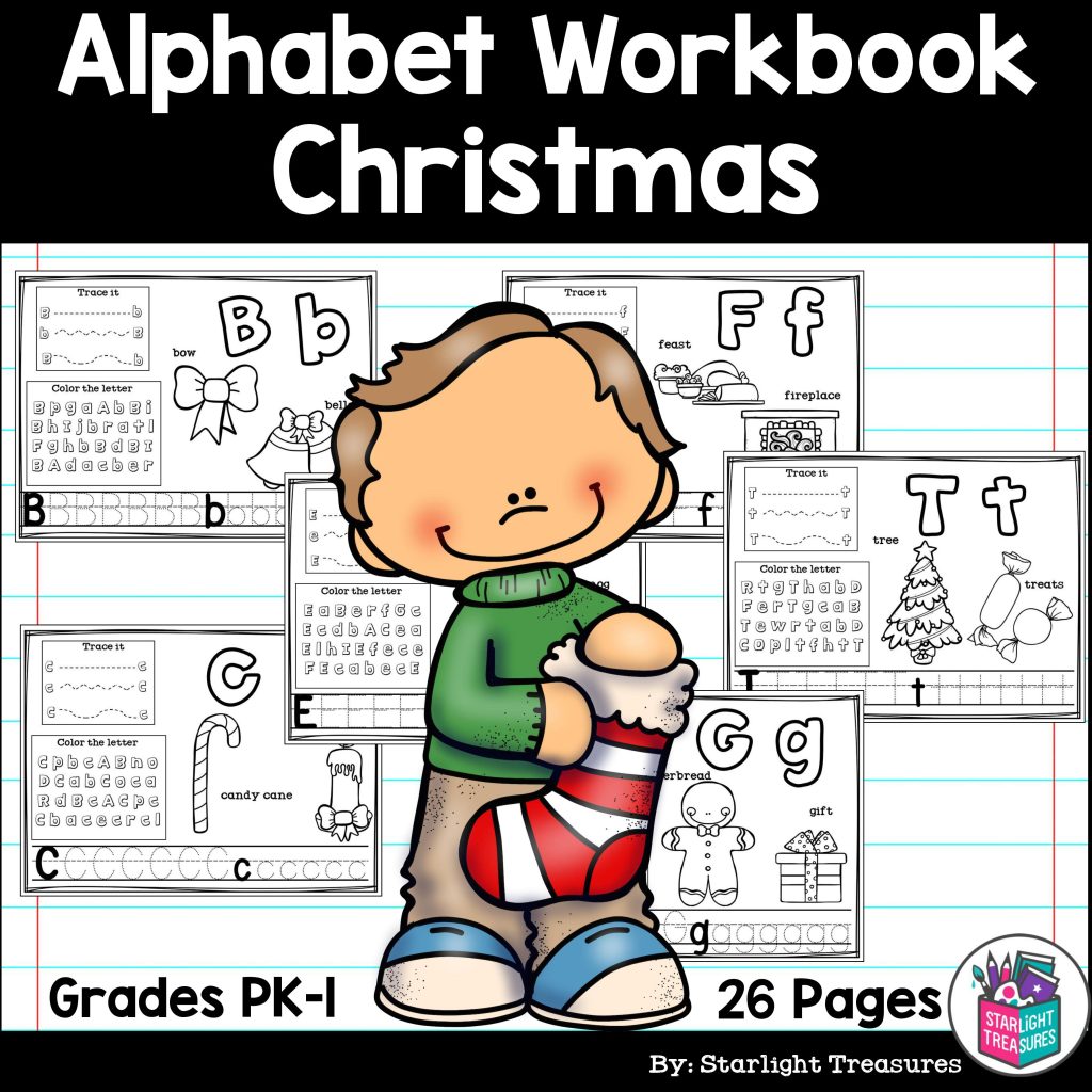 Alphabet Workbook: Worksheets A-Z Christmas Theme | Made By Teachers