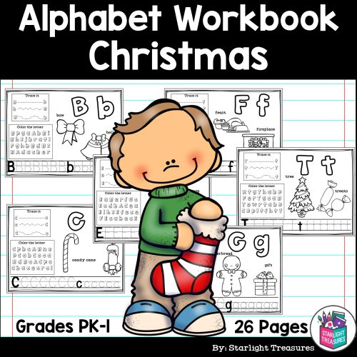 Alphabet Workbook: Worksheets A-Z Christmas Theme | Made By Teachers