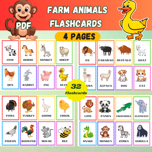 Farm Animals Flashcards - Made By Teachers