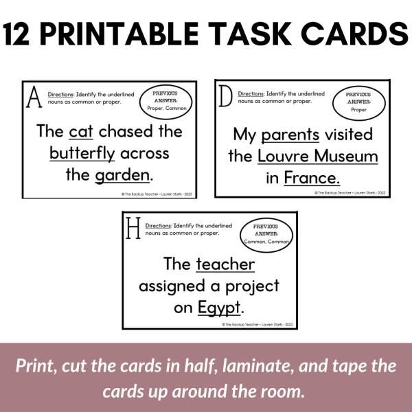 Common and Proper Nouns Practice: Printable and Virtual Scavenger Hunt ...