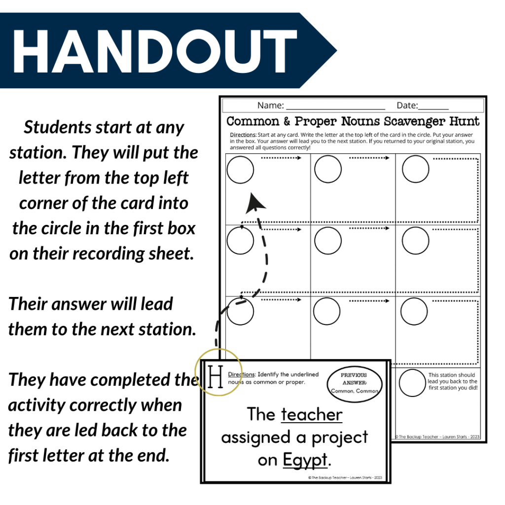 Common and Proper Nouns Practice: Printable and Virtual Scavenger Hunt ...