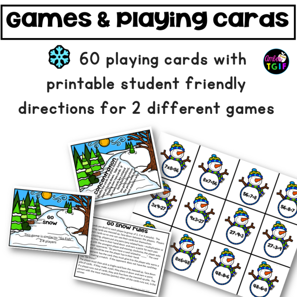 Multiplication & Division Fact Families Winter Worksheets & January ...
