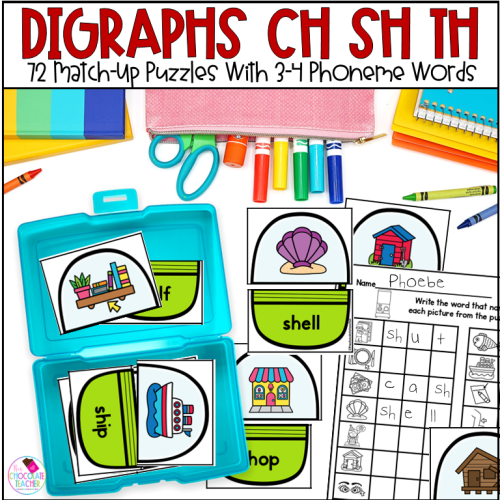 Consonant Digraphs SH CH TH with Short Vowels Phonics Puzzles - Made By ...