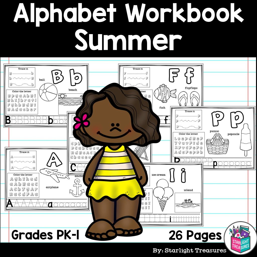 Alphabet Workbook: Worksheets for A-Z - Summer Theme | Made By Teachers