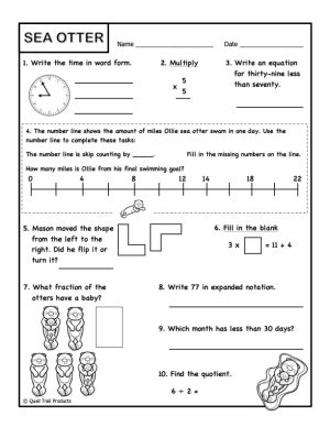 Grade 3 and Grade 4 Sea Life MATH Worksheets - Made By Teachers