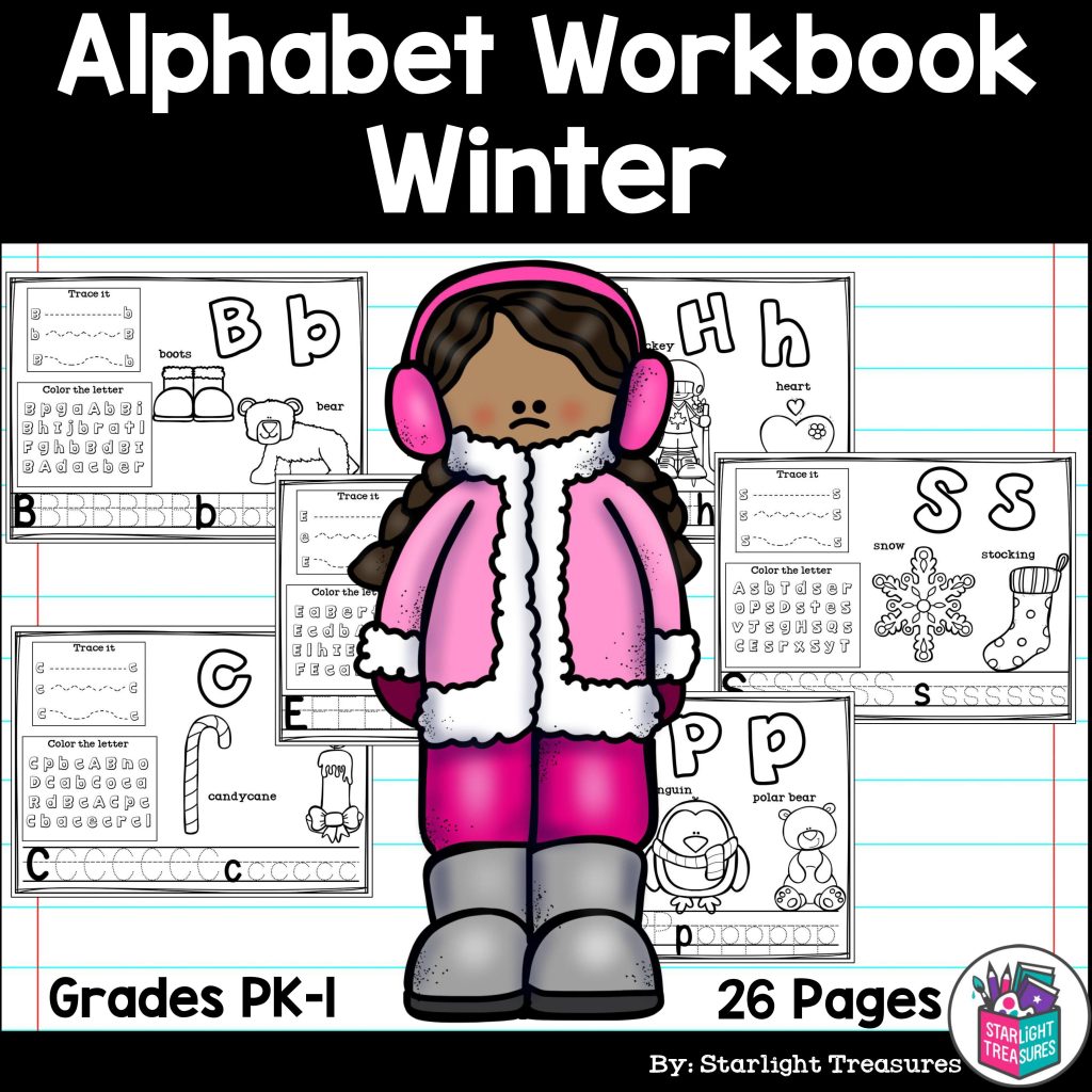 Alphabet Workbook: Worksheets A-Z Winter Theme | Made By Teachers