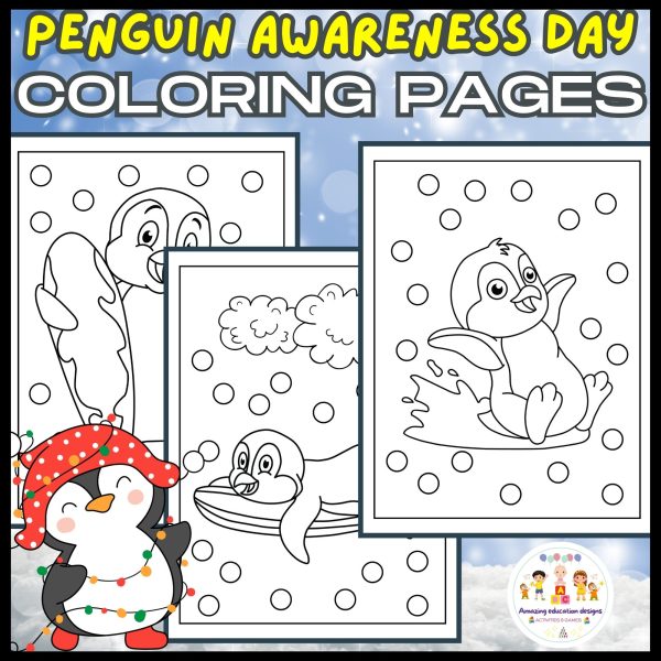 Activities Coloring Pages Worksheets | Penguin Awareness Day - Made By ...