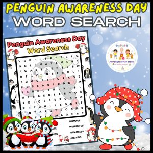 Activities Word Search Worksheets | Penguin Awareness Day - Made By ...