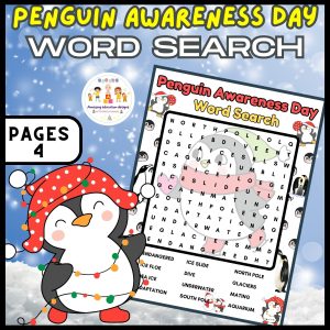 Activities Word Search Worksheets | Penguin Awareness Day - Made By ...