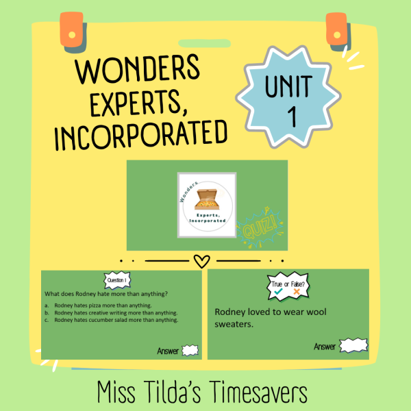 Experts, Incorporated Quiz - Grade 4 Wonders | Made By Teachers