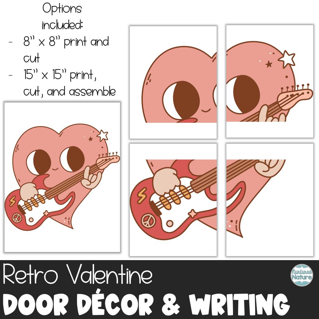 Retro Valentine’s Day Door Decor - Groovy Bulletin Board with Editable ...