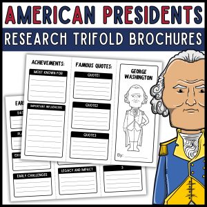 American Presidents Biography Research Trifold Brochures | USA ...