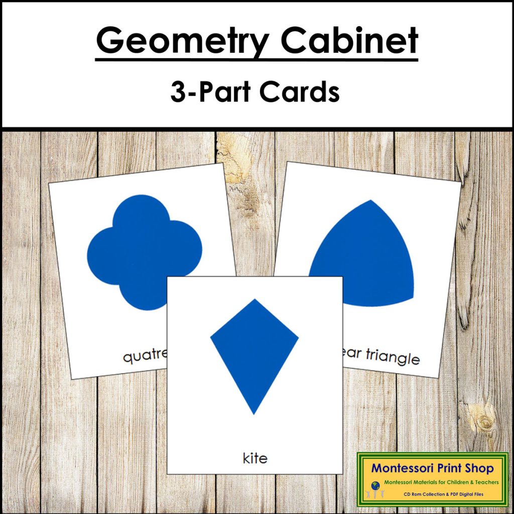 Geometric Shapes 3-Part Cards - Primary Montessori Geometry | Made By ...