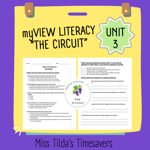 The Circuit - Read and Respond myView Literacy 4 | Made By Teachers