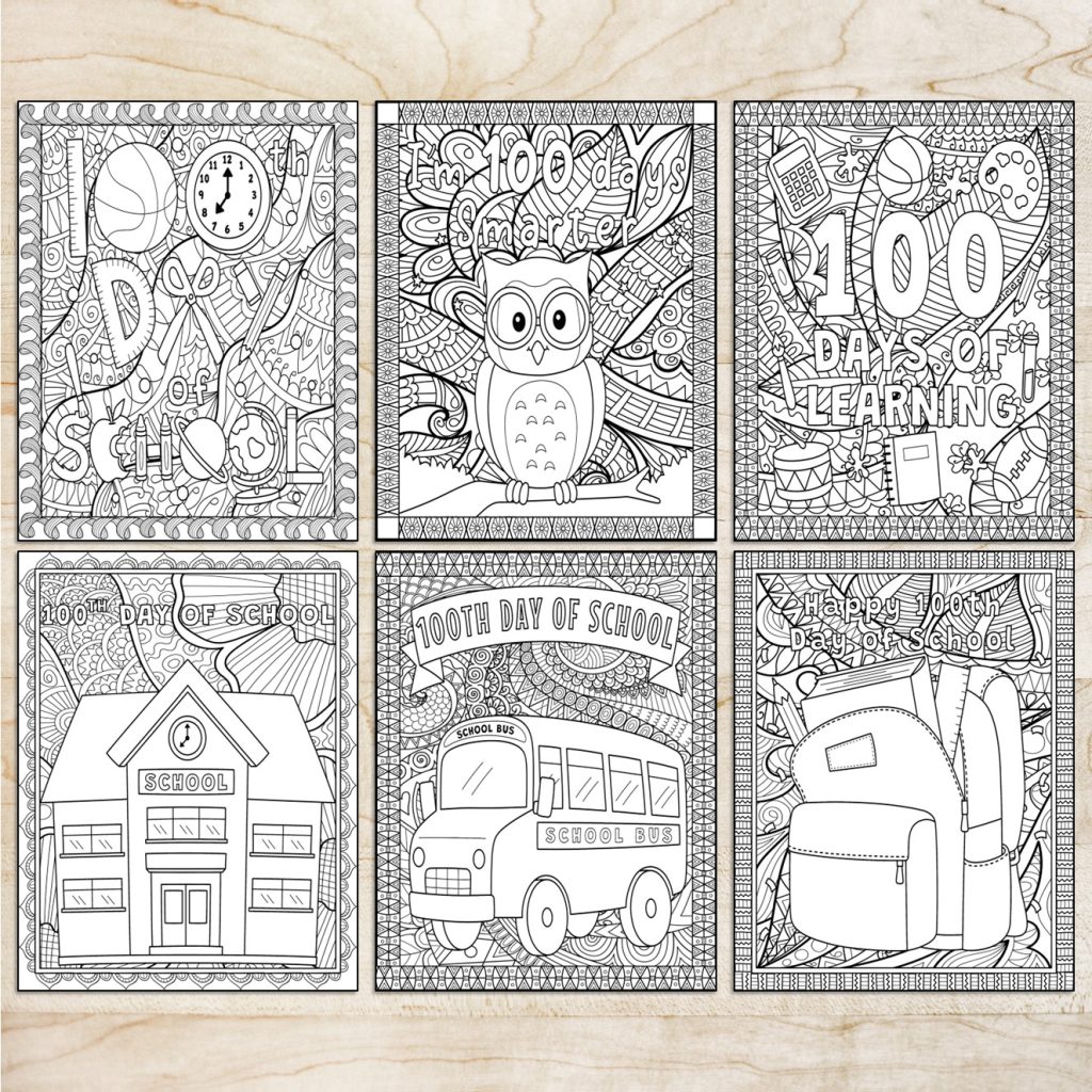 100th Day of School Coloring Pages Coloring Sheets Mindfulness ...