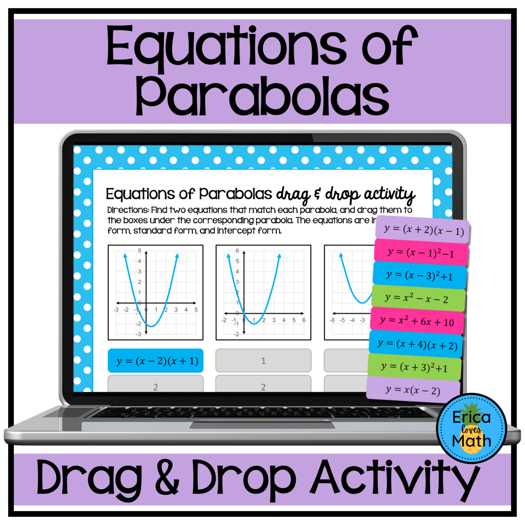 Equations of Parabolas Digital Activity Drag & Drop - Made By Teachers