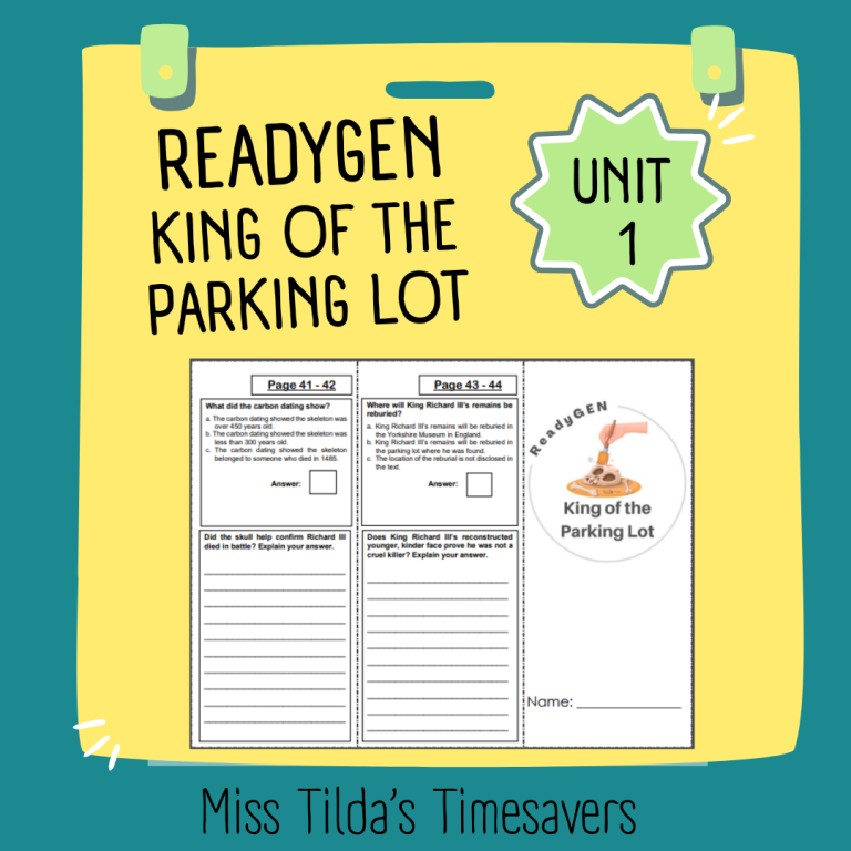 King of the Parking Lot - ReadyGEN Grade 4 (Volume 1) - Made By Teachers