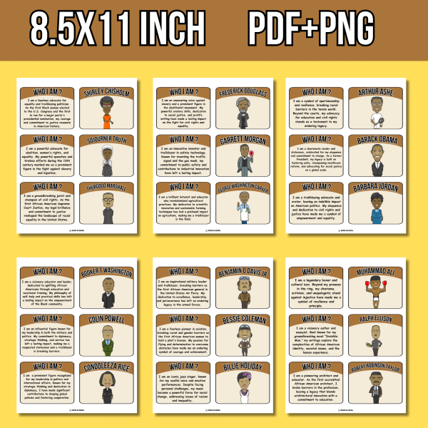 Black History Month Who am I Task Cards?-Famous African Americans ...