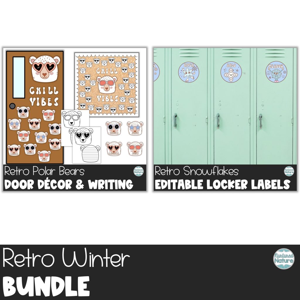 Retro Winter Classroom Decor and Activities Bundle - Bulletin Boards ...