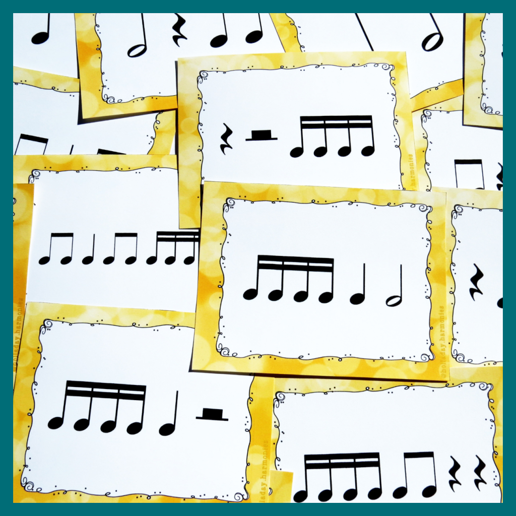 Four Beat Rhythm Music Flashcards Level Three - Sixteenth Notes | Made ...