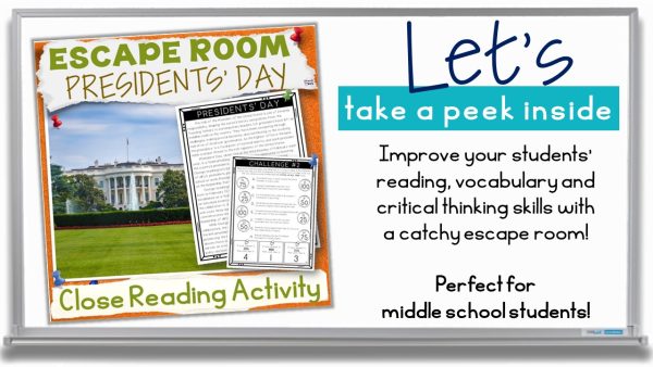 Presidents Day Escape Room Close Reading Passage Comprehension Activity ...