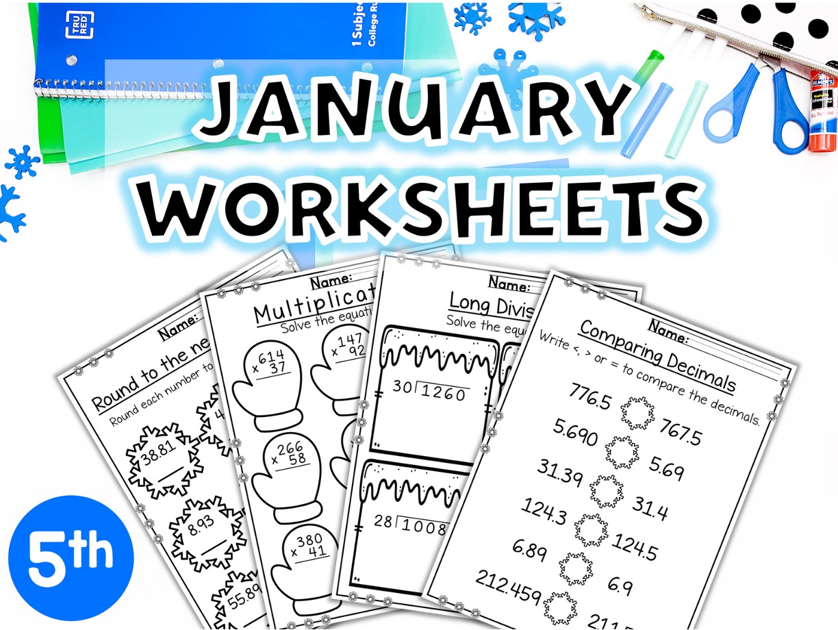 New Years 2024 Math Review Activity Booklet | Made By Teachers