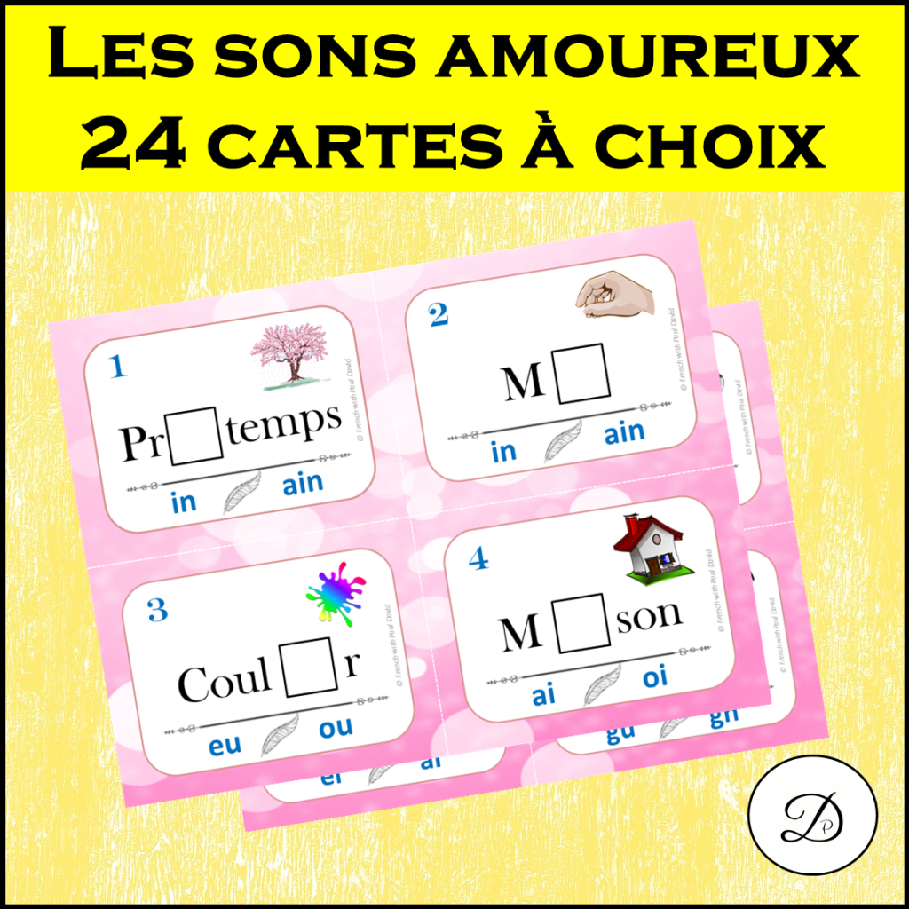 Les sons amoureux - 24 cartes à choix / FRENCH Phonics / Sounds | Made ...