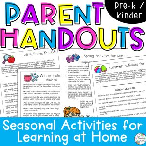 Parent Handouts Home to School Connection through the Seasons | Made By ...