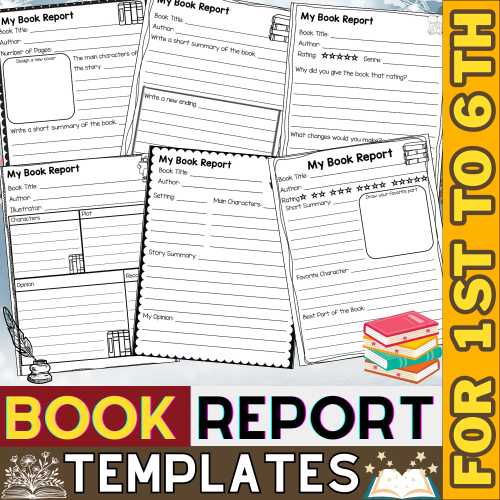 Book Report Templates | Simple Book Review Templates | for 1st - 6th ...