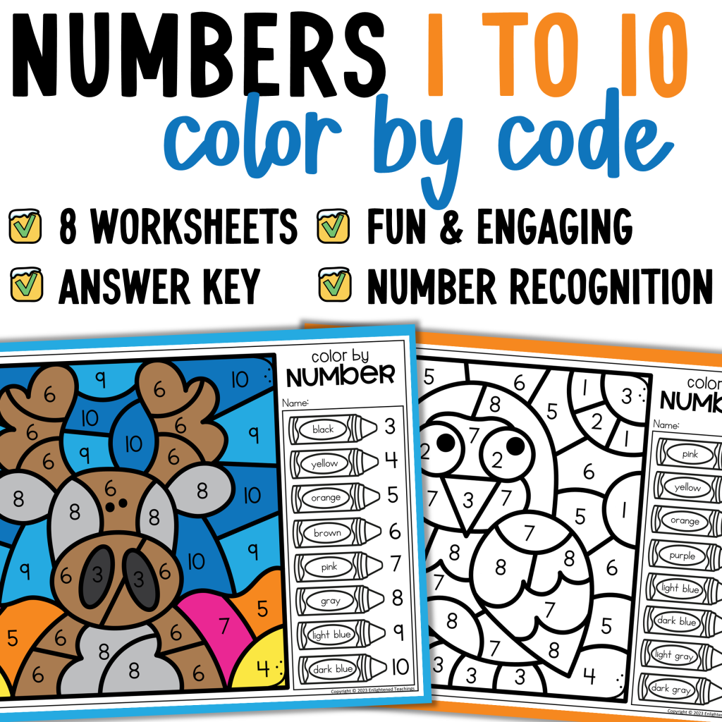 Arctic Animal Numbers to 20 Color by Number BUNDLE Polar Animal Numbers ...