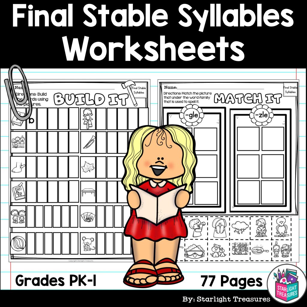 Final Stable Syllables Worksheets and Activities for Early Readers ...