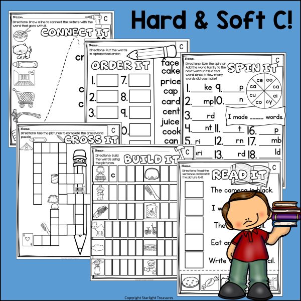 Hard & Soft C Worksheets and Activities for Early Readers - Phonics ...
