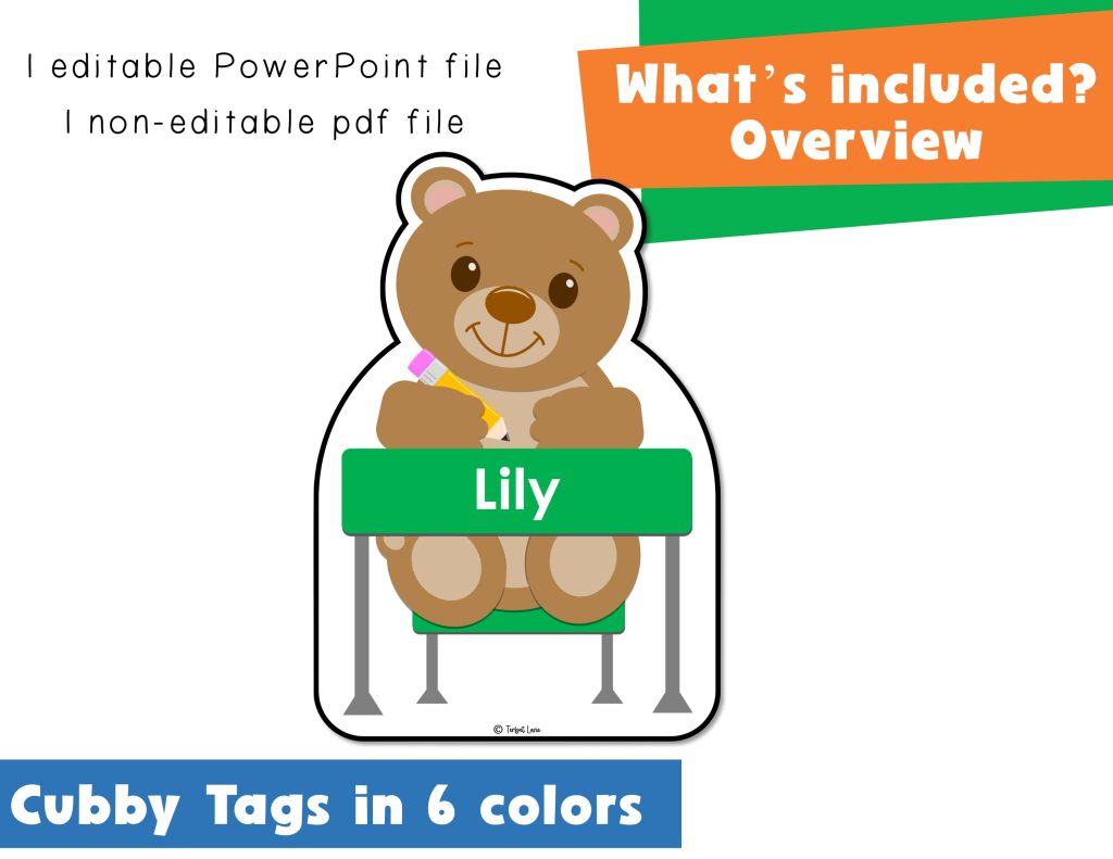 Editable Bears at School Cubby Tags | Fall Cubby Tags - Made By Teachers