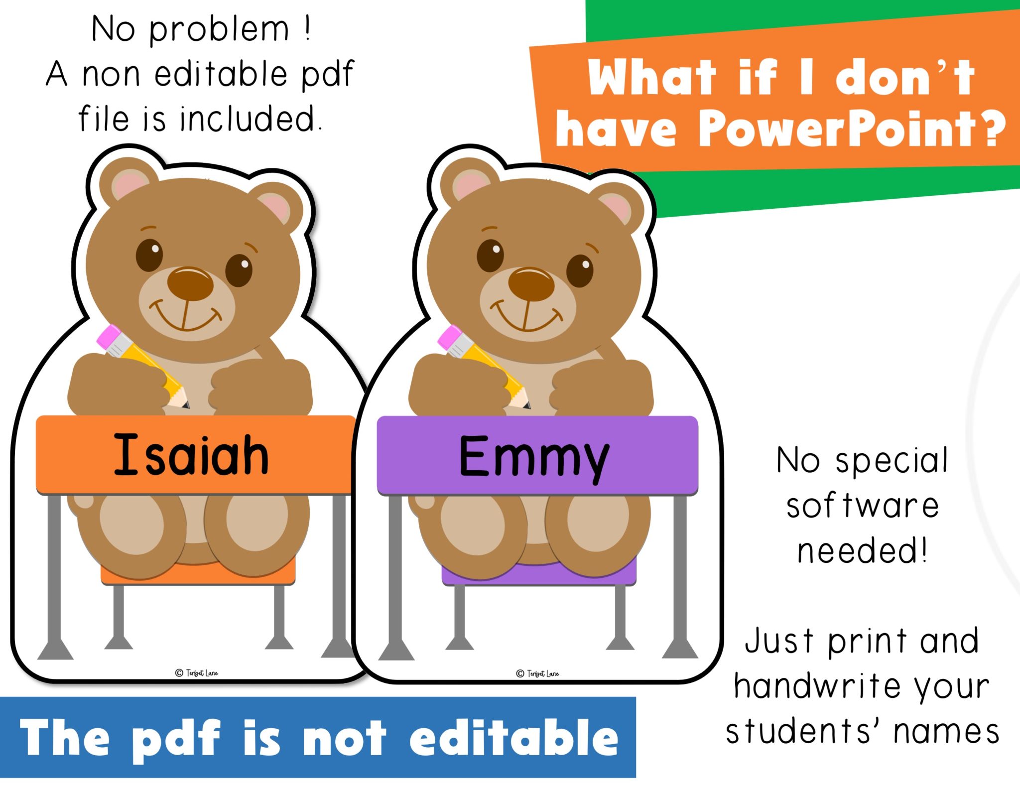 Editable Bears at School Cubby Tags | Fall Cubby Tags - Made By Teachers